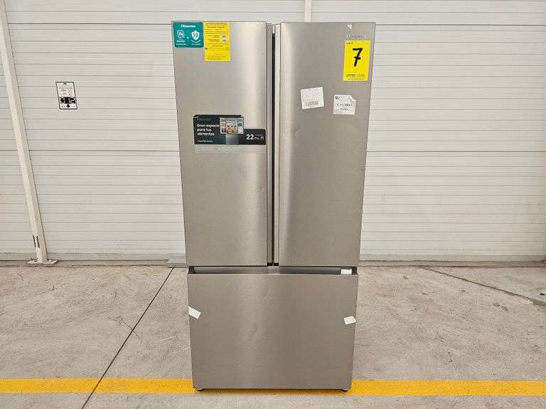 Refrigerador marca Hisense, modelo RF22N6FCX, serie S70859, Color GRIS ...
