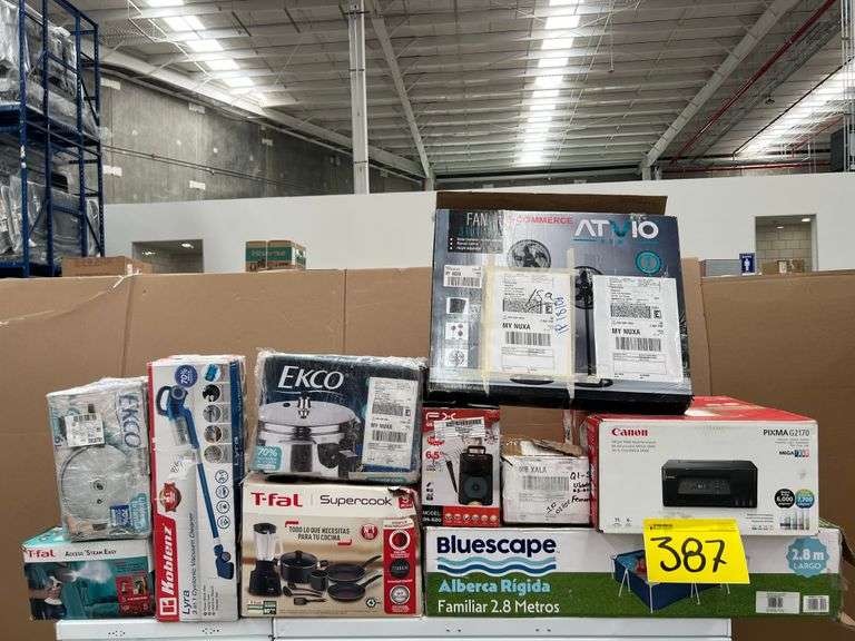 Lote de 10 articulos varios, contiene: 1 Plancha T-FAL, 2 Ollas de presión ECKO, 1 Aspiradora ...