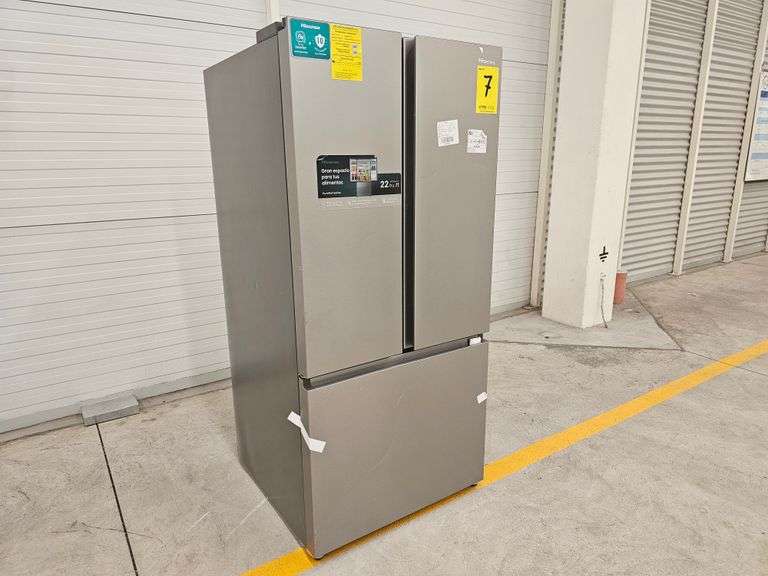 Refrigerador marca Hisense, modelo RF22N6FCX, serie S70859, Color GRIS ...