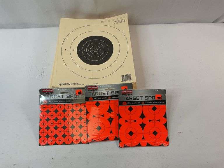 LARGE BOX OF TARGETS & ORANGE DOTS - Brian Burke Auctions