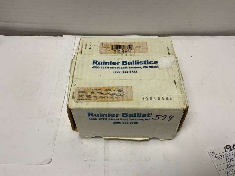 Rainier Ballistic Bullets 45cal RN 500 ct - Brian Burke Auctions