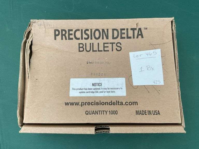 Precision Delta bullets 9mm 115gr FMJ, 1000 qty - Brian Burke Auctions