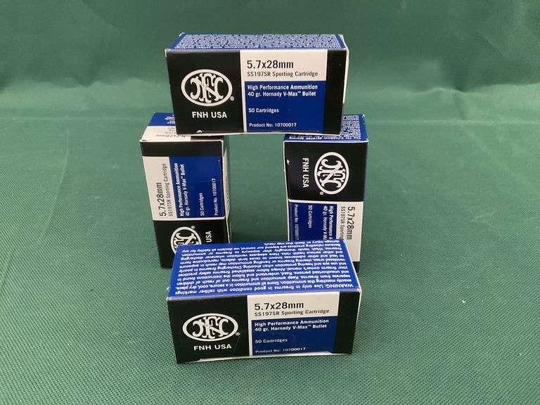 x4 boxes of FN 5.7x28 40gr v-max. - Brian Burke Auctions