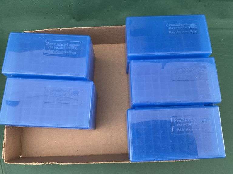 x5 Frankford arsenal 511 ammo boxes - Brian Burke Auctions