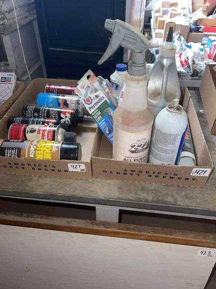2 boxes of full can torque master anti-seize, partial cans of disc ...
