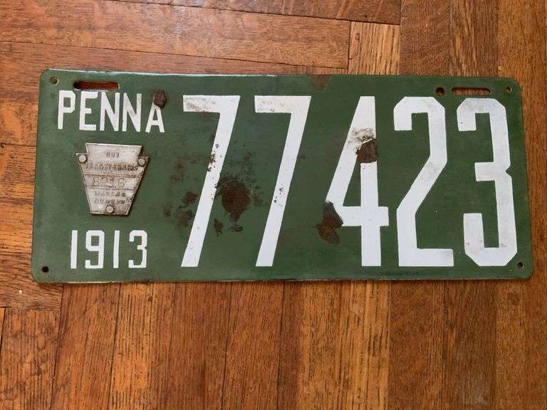 Vintage Pennsylvania License Plate - Brian Burke Auctions
