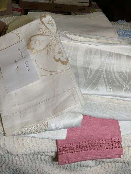 Assorted cut work and embroidered linens - Brian Burke Auctions
