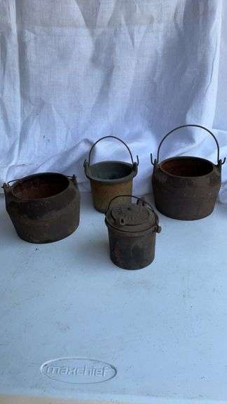 4 Antique Glue Pots - Brian Burke Auctions