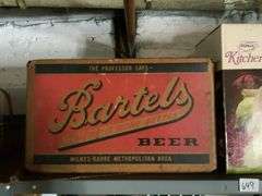 Shelf light containing empty Bartels beer box, kitchen, magician ...