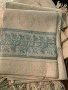 Assorted decorative linens made in Germany. 4 damask tablecloths ...
