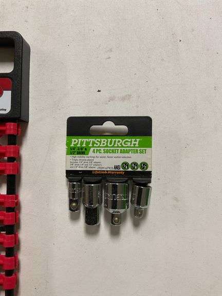 Hyper Tough 24- Piece 1/4" DR. Deep Socket & Bit Set with Ratchet Handle, Pittsburgh 4 Piece ...