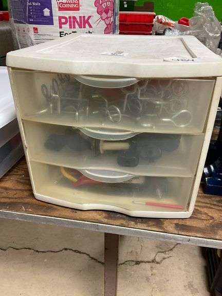 3 Tier Storage Container Filled with Pegboard Tool Hook Holder, Wheels ...