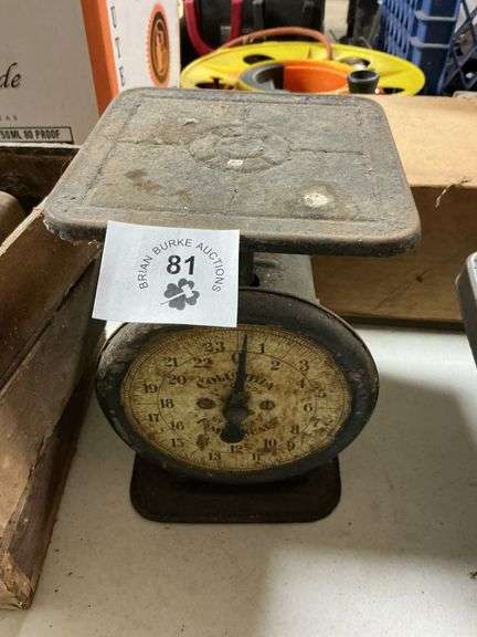 Vintage Columbia Family Scale 24 lbs Scale Metal - Brian Burke Auctions