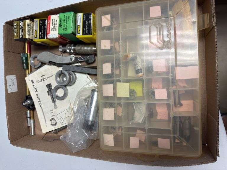 box lot of items from reloading bench - Brian Burke Auctions
