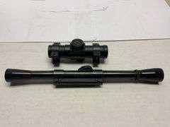 box lot - scopes and ammo can - Brian Burke Auctions