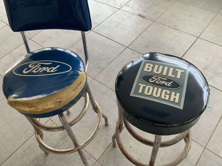 2- Ford Bar Stools One with Back Used Condition - Brian Burke Auctions