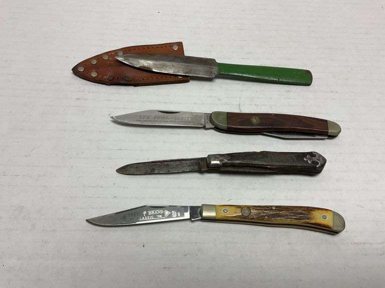 4 knives - 3 German pocket knives - Puma, Tree Brand and - Brian Burke ...