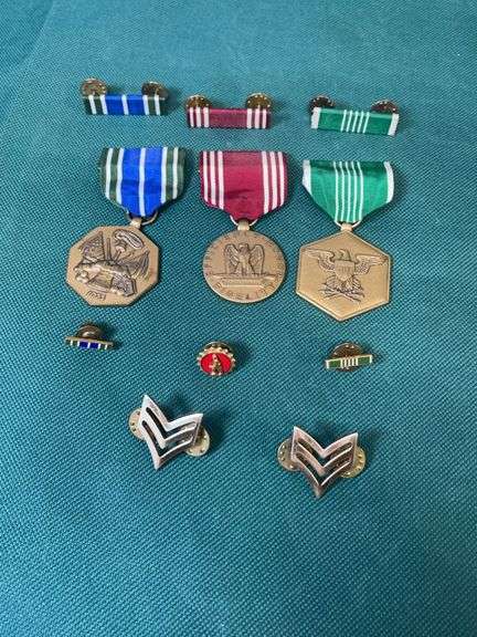 US Army Achievement Medal & For Good Conduct & Medal for Military Merit ...