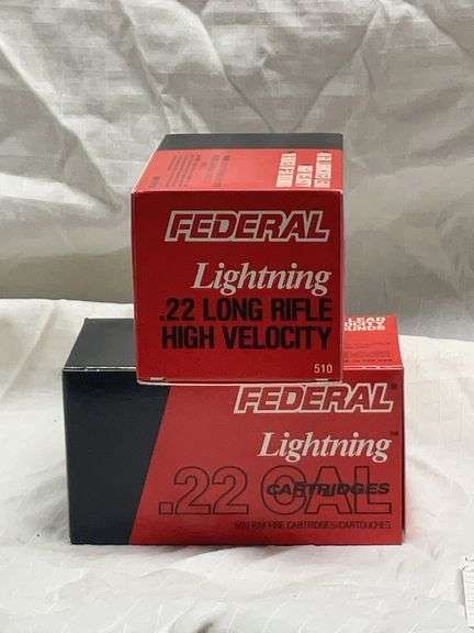 Two bricks of federal lightning 22LR ammo, 500 rounds of ammo per brick ...