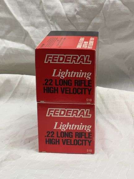 Two bricks of federal lightning 22LR ammo, 500 rounds of ammo per brick ...