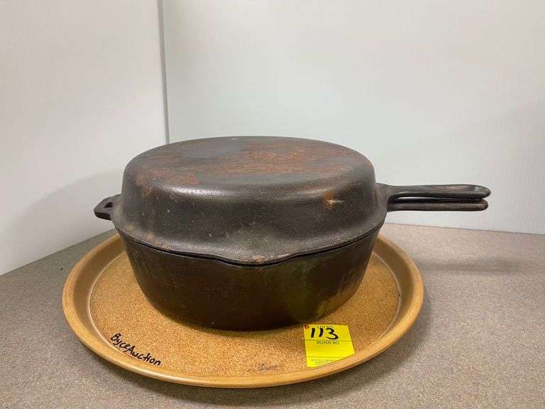 Griswold cast iron NO. 80 & NO 8 - One pan creates lid for the other ...
