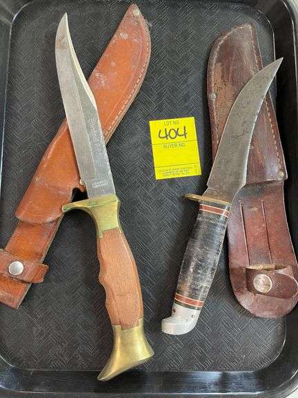Survival Knife Olsen Knife Co. with Leather Sheath & Knife with Leather ...