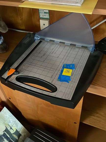 LIBRARY. Paper cutter. Office supplies. Books. Take what you want and ...