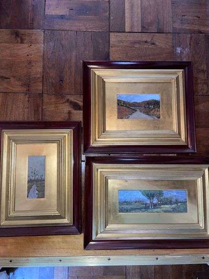 Three original Italian countryside paintings. Professionally framed and ...