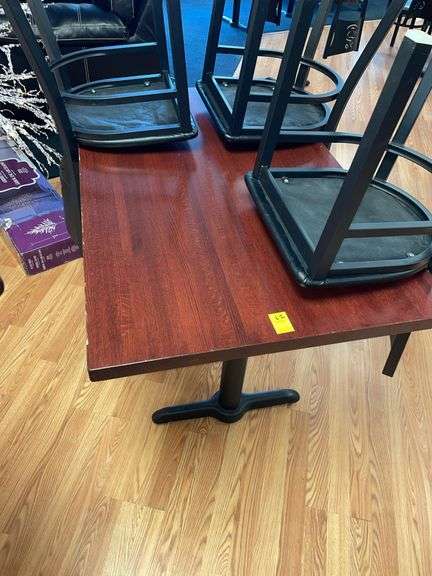 48” x 30” wood top pedestal table - ByceAUCTION LTD. Ohio License ...