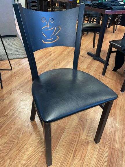 Metal frame, laser cut café style chairs in vinyl by the piece ...