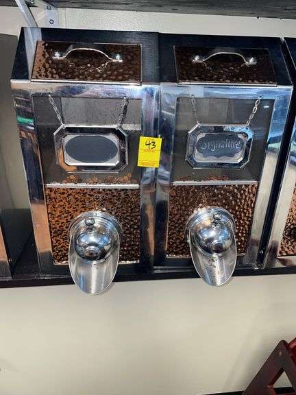 Custom artisan made coffee dispensers handmade in Canada. Hinged tops ...