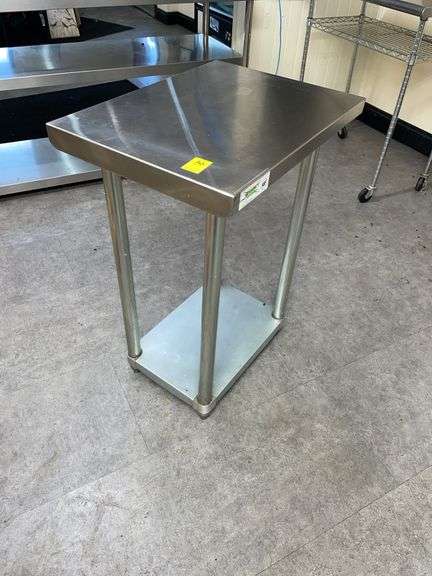 NSF model 600T1824G stainless steel platform table. 34 inches tall 18 ...