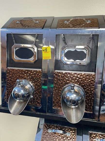 Custom artisan made coffee dispensers handmade in Canada. Hinged tops ...