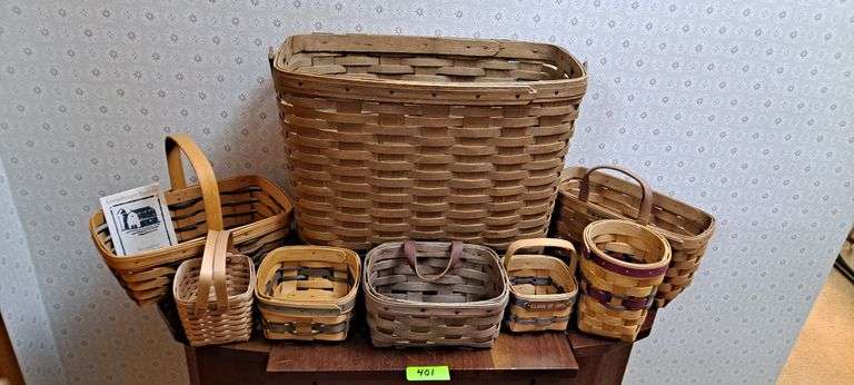 8 Collector Baskets - Longaberger, Royce Craft & Carnation Wash Boards ...