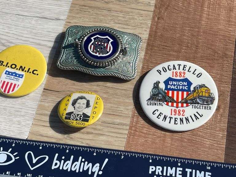 Union Pacific Belt Buckle, Buttons - Prime Time Auctions, Inc.