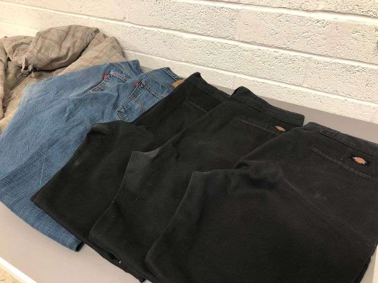 3) Dickies Black Pants, 2) Levi Jeans, Snow Coat - Prime Time Auctions, Inc.