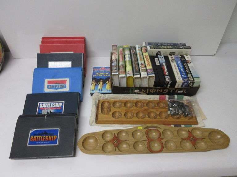 Mankala Stone Game, Battleship Games, VHS Movies - Prime Time Auctions ...