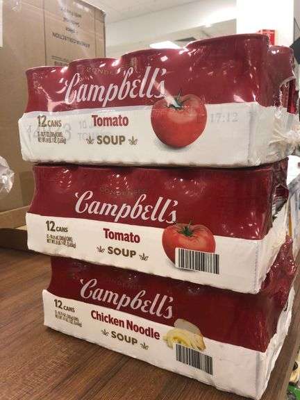 2) Cases Tomato Soup, Case of Chicken Noodle Soup - Prime Time Auctions ...