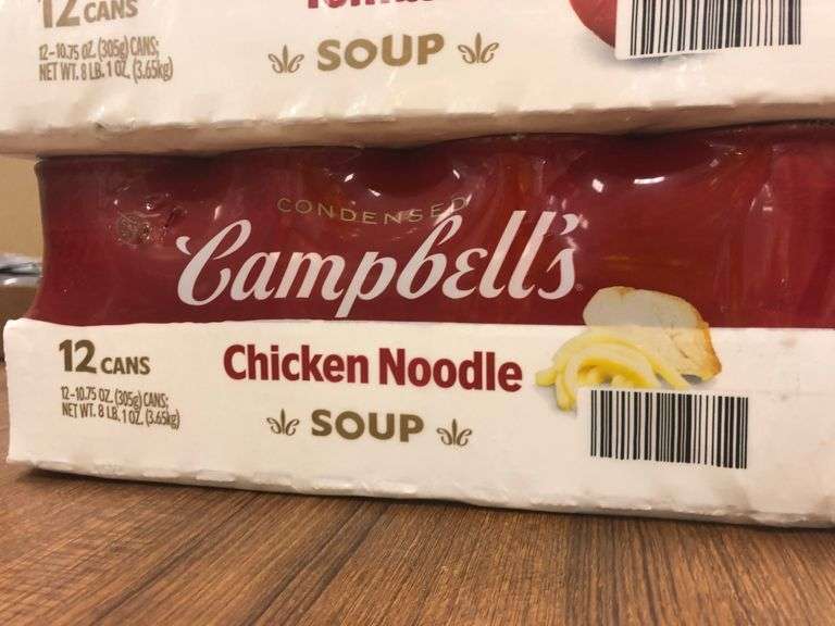 2) Cases Tomato Soup, Case of Chicken Noodle Soup - Prime Time Auctions ...
