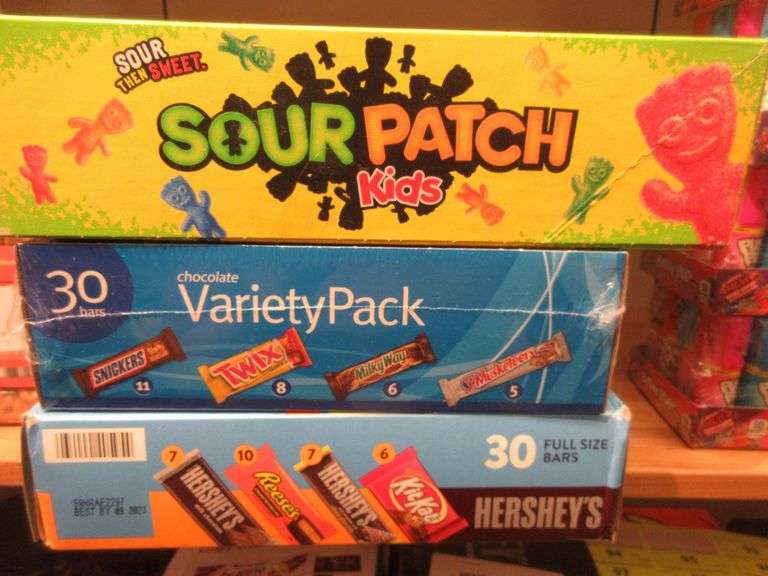 2) Boxes Chocolate Bars, Sour Patch Kids - Prime Time Auctions, Inc.