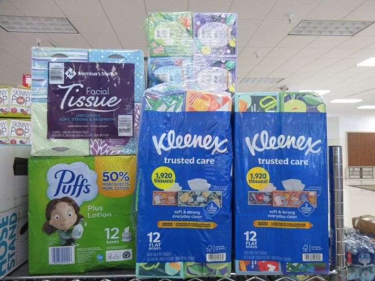 Assorted Facial Tissue - Kleenex, Puffs, Member's Mark - Prime Time ...