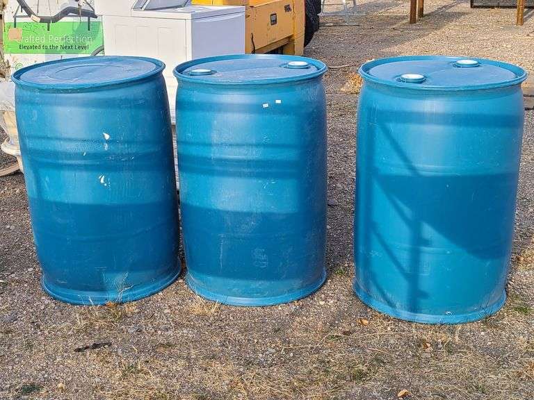 3) Blue Barrels - Prime Time Auctions, Inc.