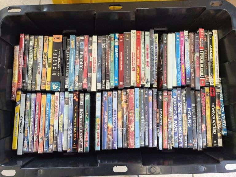 Tote Full of DVD Movies, Disaster, Fast and Furious, Kill Bill, Mega ...