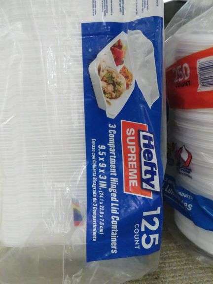 Hefty Supreme Three Compartment Hinged Lid Containers, Hefty Supreme ...