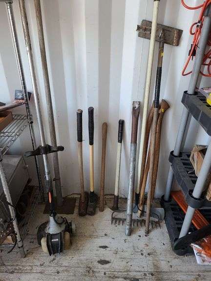 Rake, Sledge Hammers, Axe, Echo Weed Eater, - Prime Time Auctions, Inc.