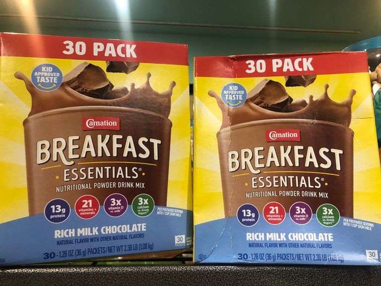 2) Carnation Breakfast Essentials Chocolate Drink Powder - Prime Time ...
