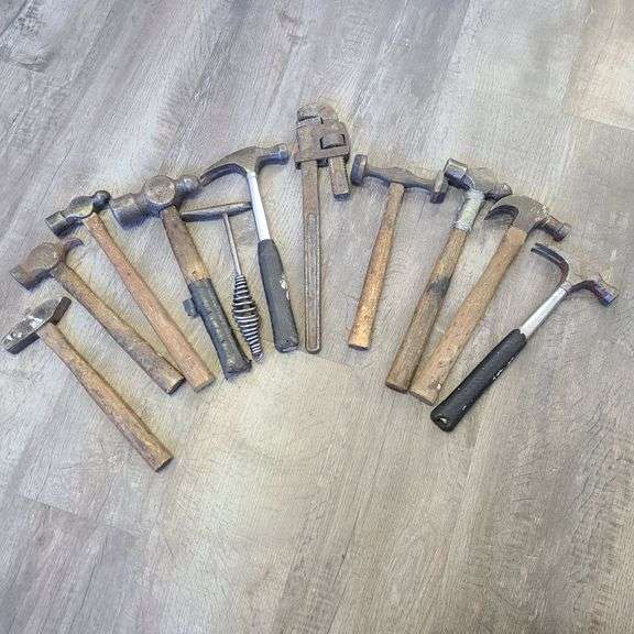 Assorted Hammers, Pipe Wrench, Welders Chipping Hammer - Prime Time ...