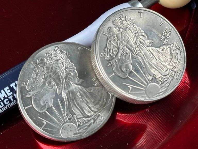 2 Titanium Standing Liberty Coins, 1 oz each - Prime Time Auctions, Inc.