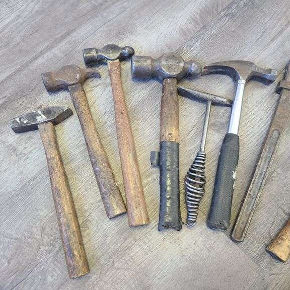 Assorted Hammers, Pipe Wrench, Welders Chipping Hammer - Prime Time ...