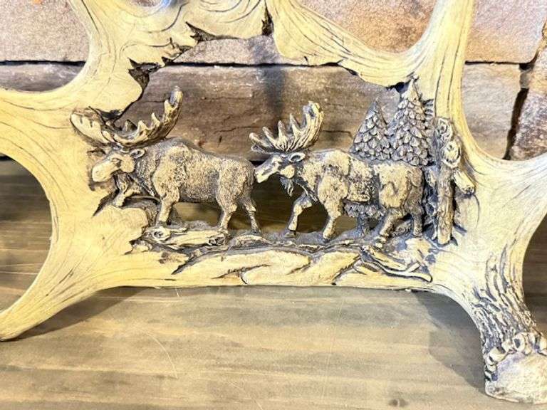 Decorative Carved Moose Antler - Prime Time Auctions, Inc.